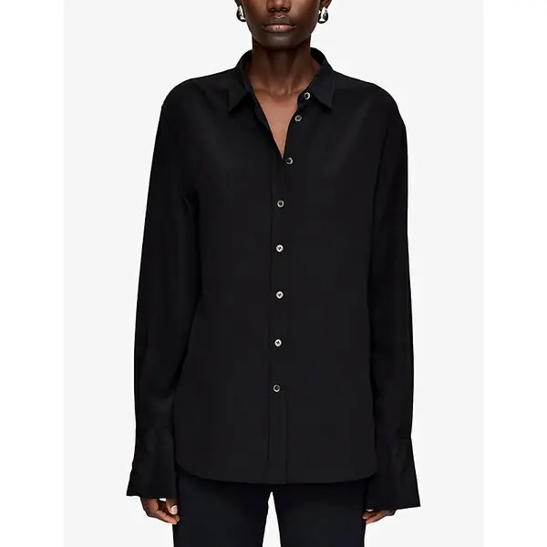JOSEPH Relaxed-fit Silk Blouse - Black