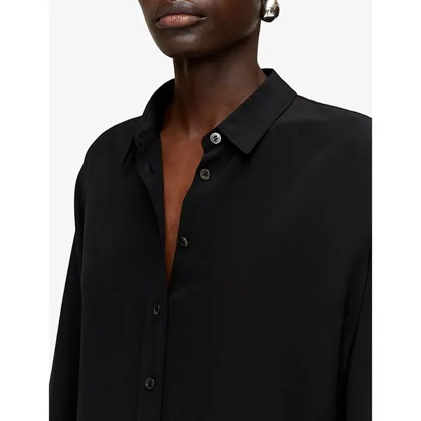 JOSEPH Relaxed-fit Silk Blouse - Black