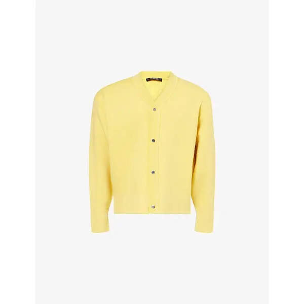 Jacquemus Doppio Knitted Merino-wool Cardigan - Yellow