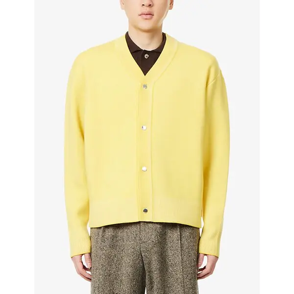 Jacquemus Doppio Knitted Merino-wool Cardigan - Yellow