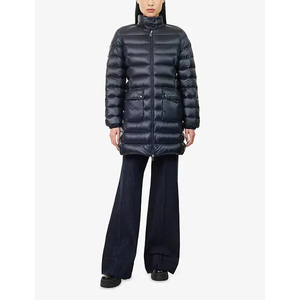 Moncler Genet Long Shell-down Coat - Navy