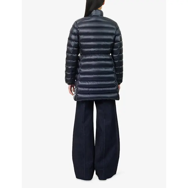 Moncler Genet Long Shell-down Coat - Navy
