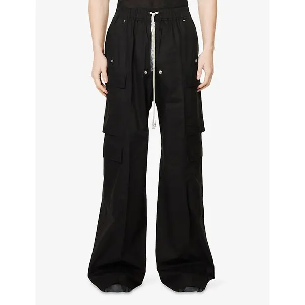 Rick Owens Cargobelas Wide-leg Cotton Trousers - Black