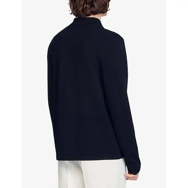 Sandro Zipped Regular-fit Stretch-knit Cardigan