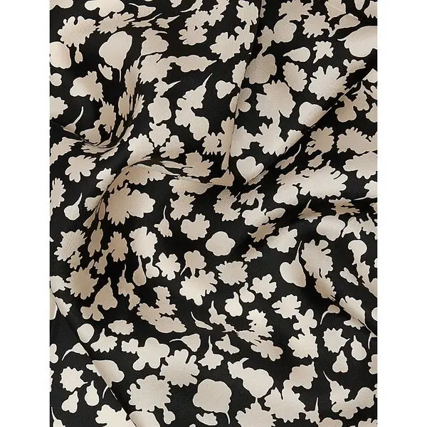 Max Mara Floral-printed Silk Scarf - Black