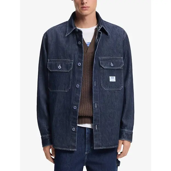 Hugo Branded Oversized Denim Shirt