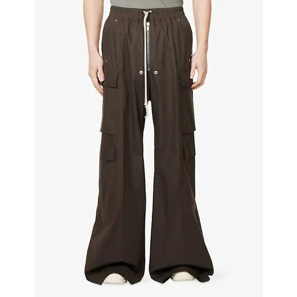 Rick Owens Cargobelas Wide-leg Cotton Trousers - Dark Dust