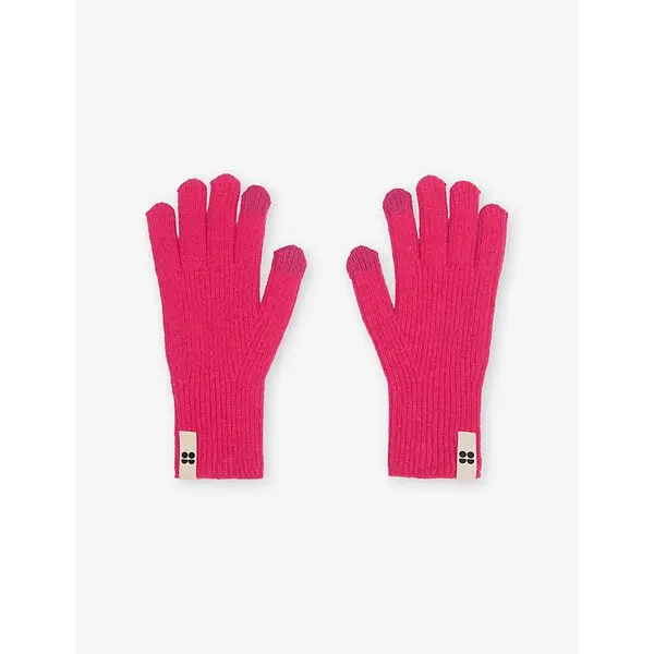 Sweaty Betty Knitted Wool-blend Gloves - Beet Pink