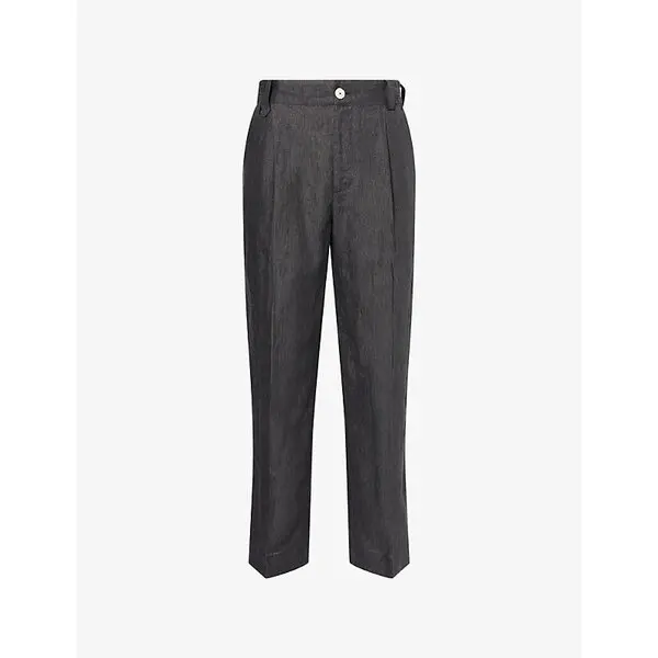 Jacquemus Le Pantalon Croisiére Linen Trousers - Dark Grey
