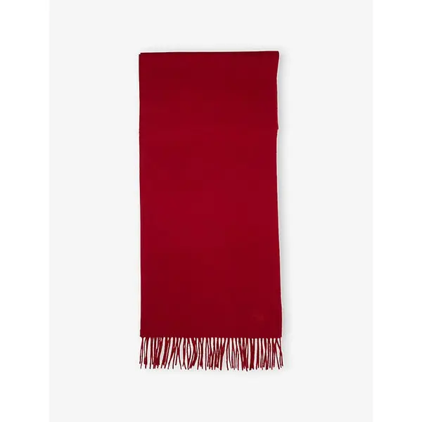 PERCIVAL Tolkein Fringed Wool Scarf - Red