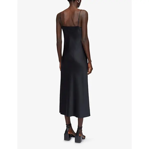 JOSEPH Clea V-neck Silk Midi Dress