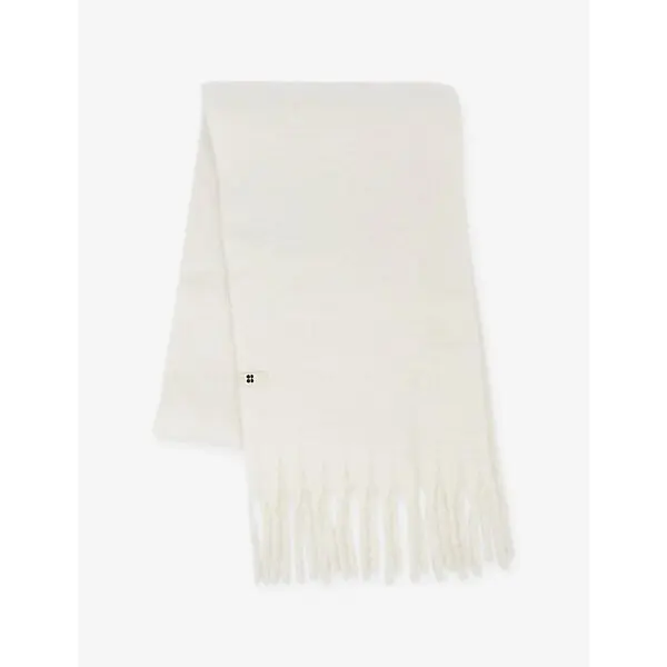 Sweaty Betty Soft Cloud Wool-blend Tassel Scarf - Lily White