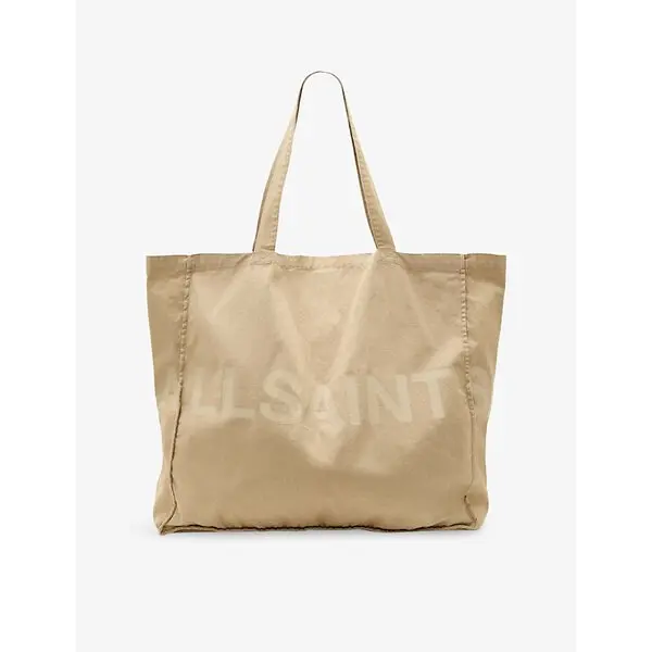 ALLSAINTS Biggy Large Cotton-canvas Tote Bag - Light Khaki