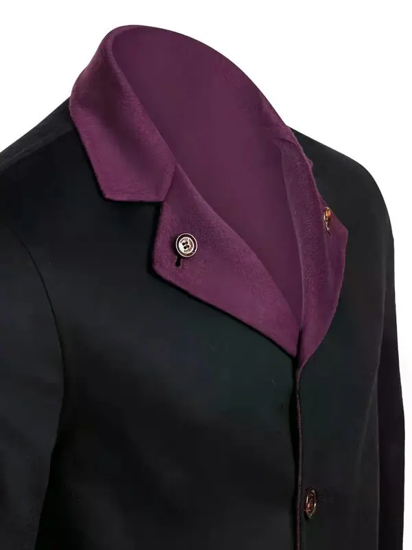 Kiton Reversible Cashmere Overcoat - Blue