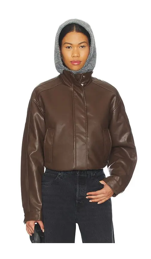 Superdown Kona Faux Leather Bomber