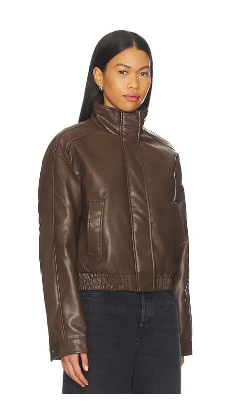 Superdown Kona Faux Leather Bomber