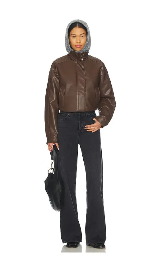 Superdown Kona Faux Leather Bomber