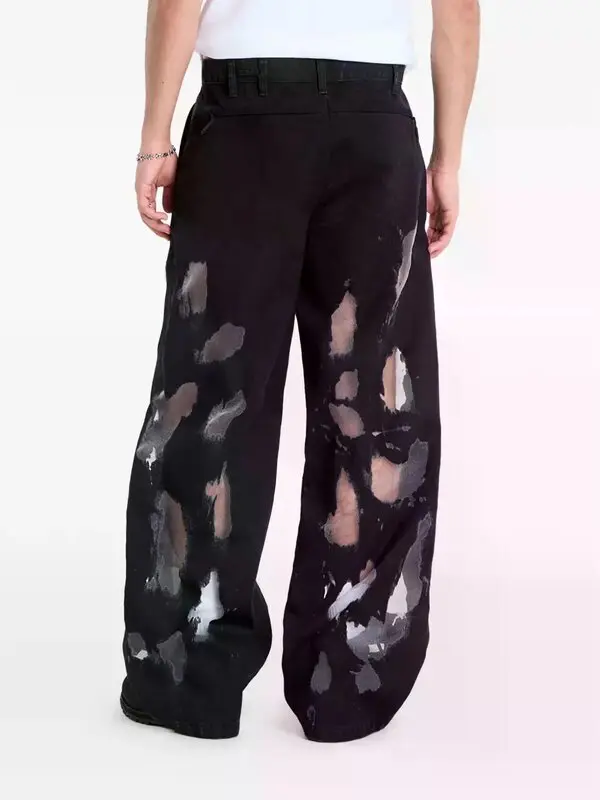 HELIOT EMIL Gallop Pattern Wide Leg Trousers