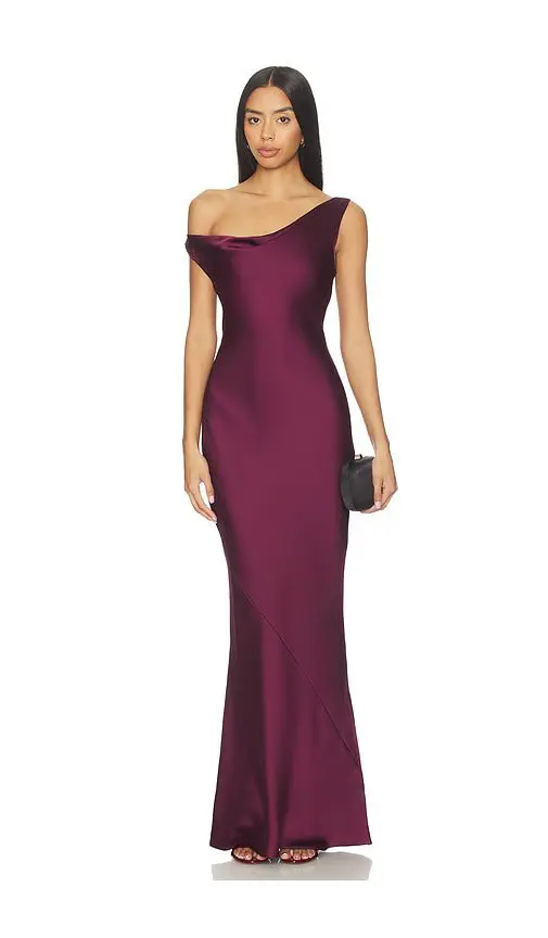 Norma Kamali Drop Shoulder Maria Gown - Plum