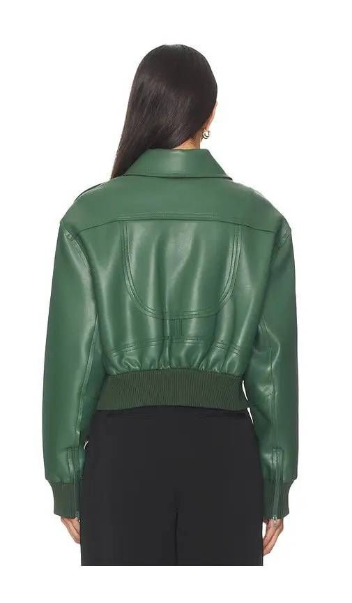 Norma Kamali Zip Front Cropped Jacket - Dark Emerald