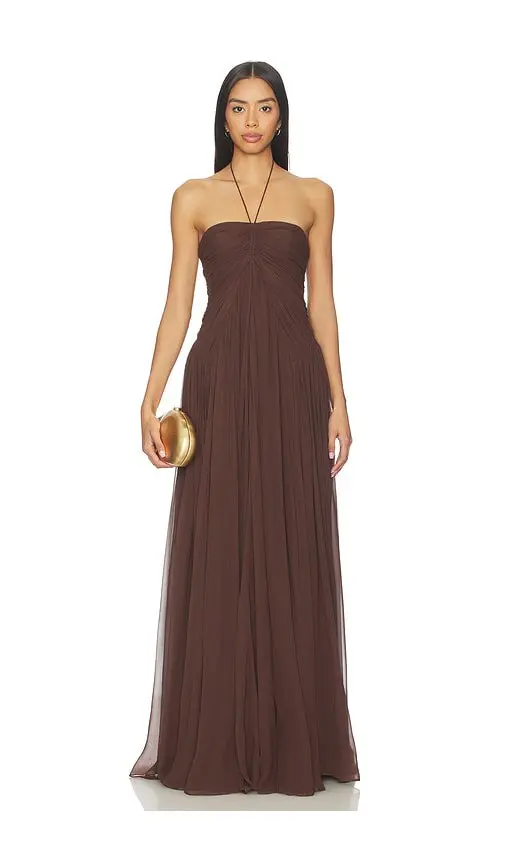 Cult Gaia Strapless Draped Maxi Dress - Java
