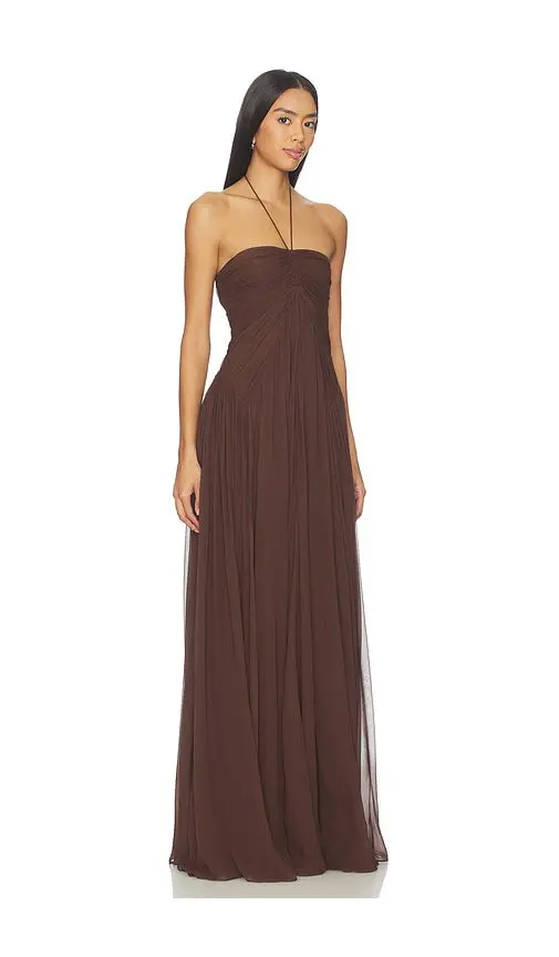 Cult Gaia Strapless Draped Maxi Dress - Java
