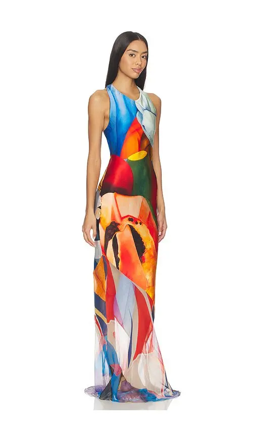 DONDE ESTEBAN Salpicon Long Silk Dress