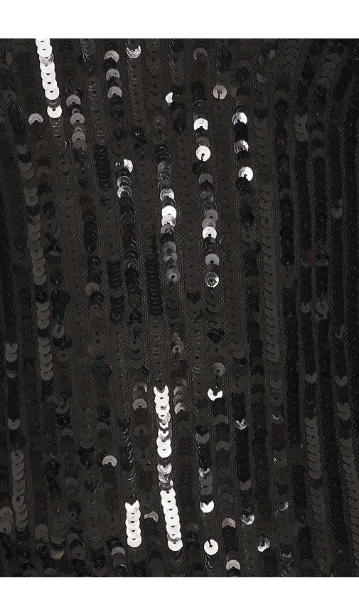 AREA Wrapped Sequin Mini Dress - Black