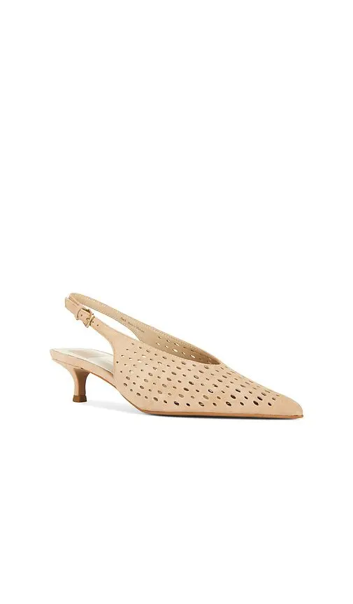Dolce Vita Alenna Perforated Suede Slingback Kitten Heels