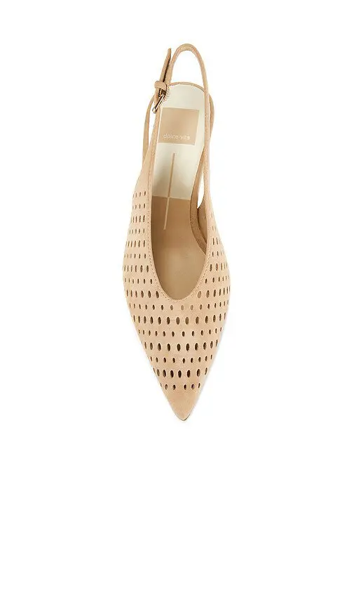 Dolce Vita Alenna Perforated Suede Slingback Kitten Heels