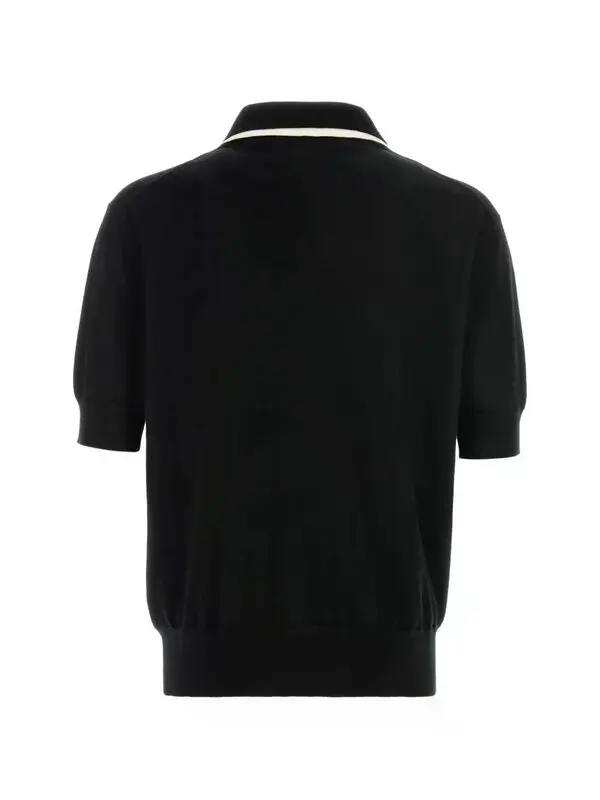 JIL SANDER Contrast-collar Polo Shirt - Black