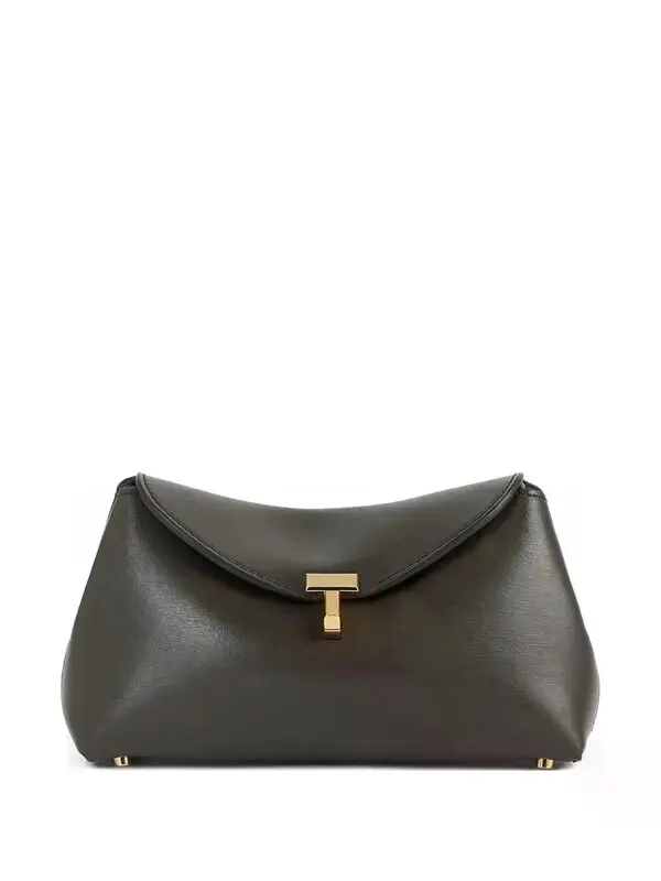 TOTEME Mini T-lock Leather Clutch - Brown