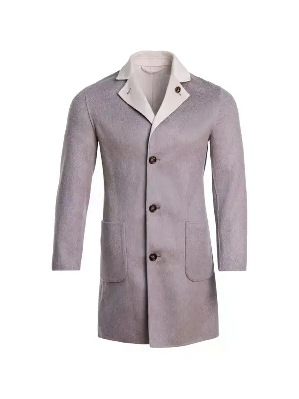 Kiton Reversible Cashmere Coat - Grey