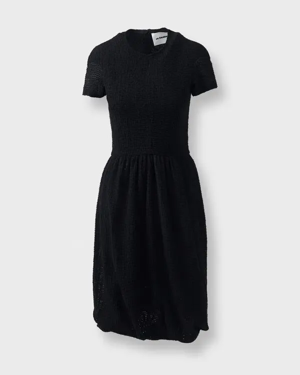 JIL SANDER 3d Cotton Lace Check Jersey Dress
