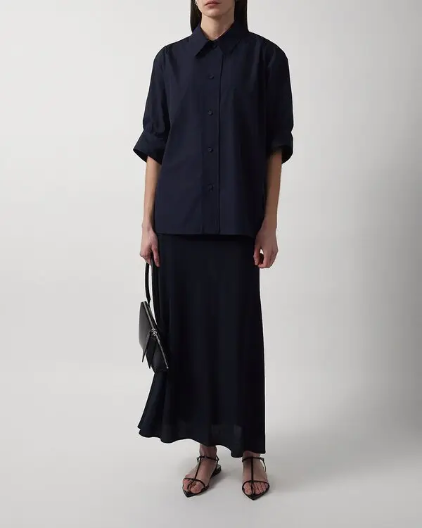 JIL SANDER Cotton Poplin Shirt - Navy