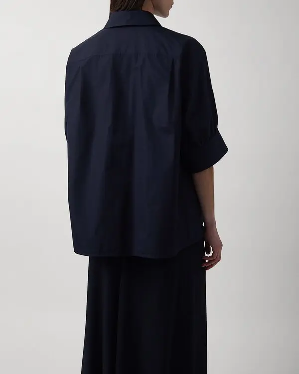 JIL SANDER Cotton Poplin Shirt - Navy