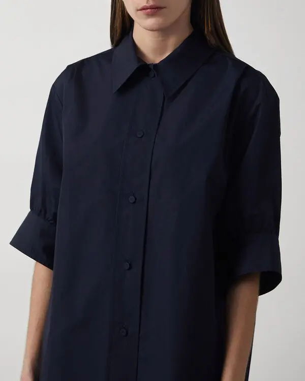 JIL SANDER Cotton Poplin Shirt - Navy
