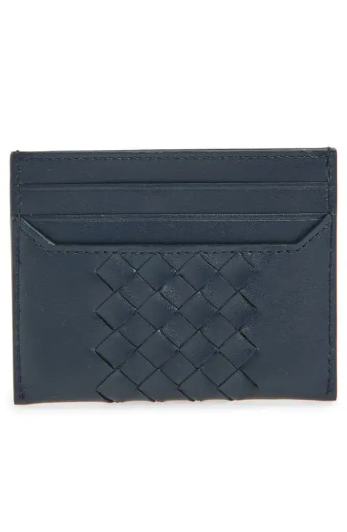 Bottega Veneta Piccolo Intrecciato Leather Card Case - Neptune
