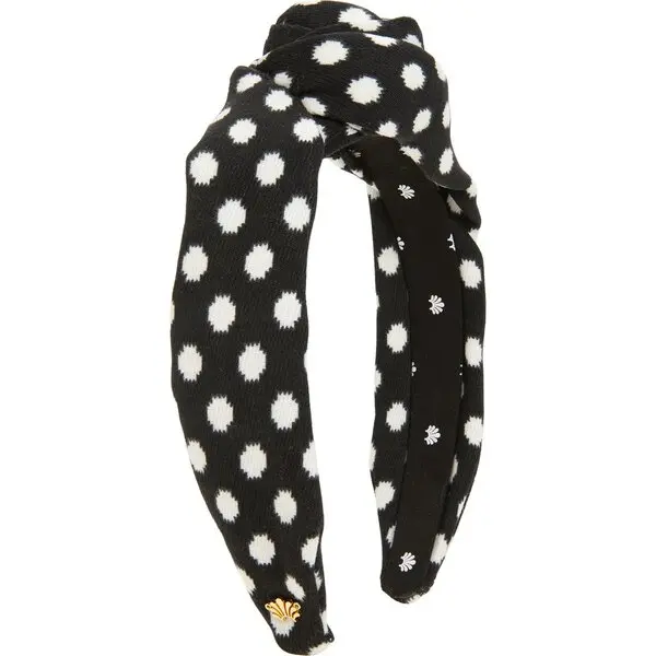 Lele Sadoughi Rosette Knotted Dot Headband - Jet