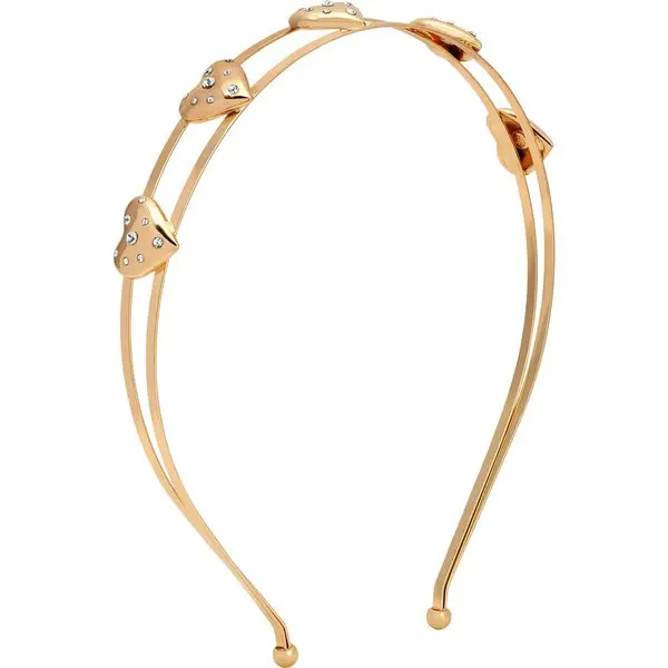 Ettika Love Embellished Heart Headband - Gold