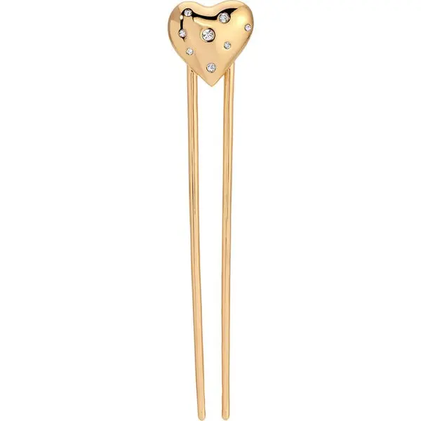 Ettika Love Heart Embellished Hairpin - Gold