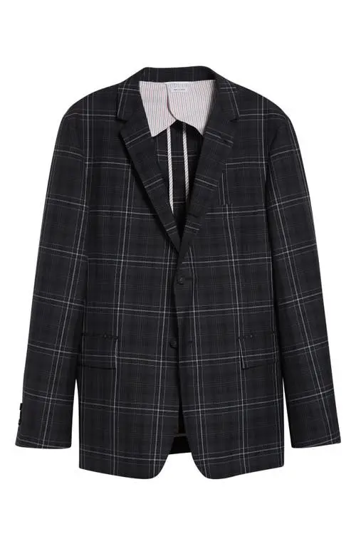 Thom Browne Plaid Wool Sport Coat - Black