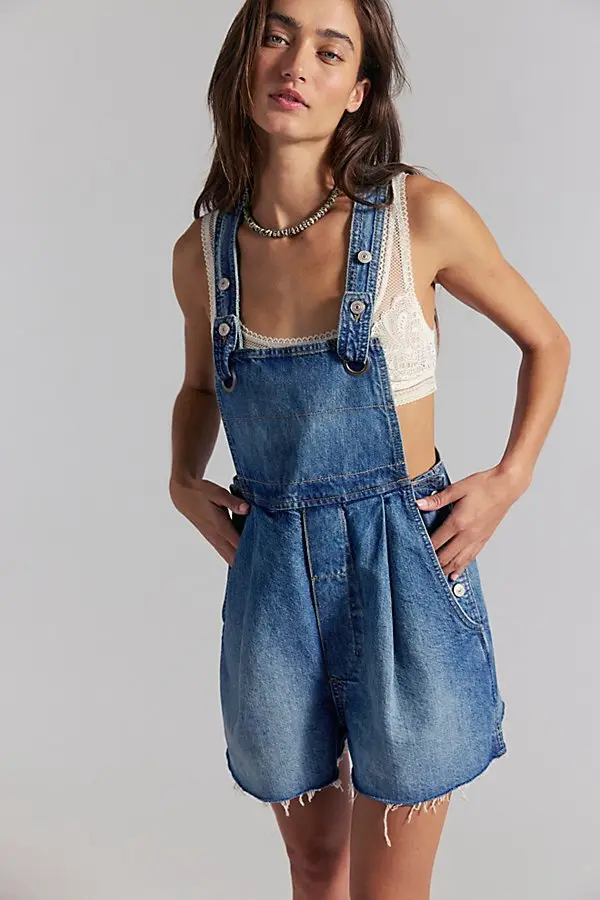 Free People We The Free Rambler Denim Shortalls - Free Spirit