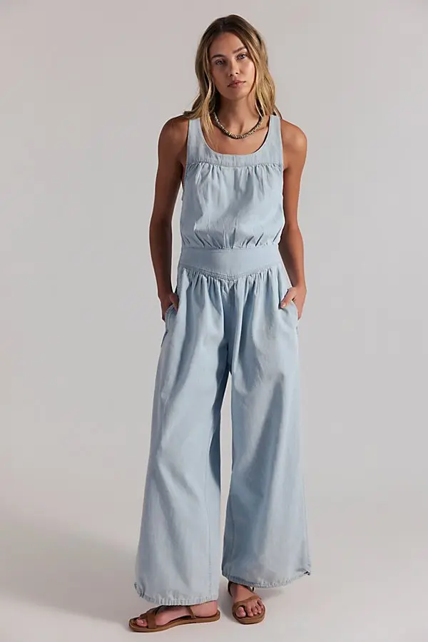 Free People We The Free Vintage Heirloom One-piece Jumpsuit - Lakeshore
