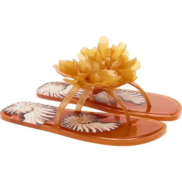 Farm Rio Floral Appliqué Jelly Flip Flop - Est Ammonite