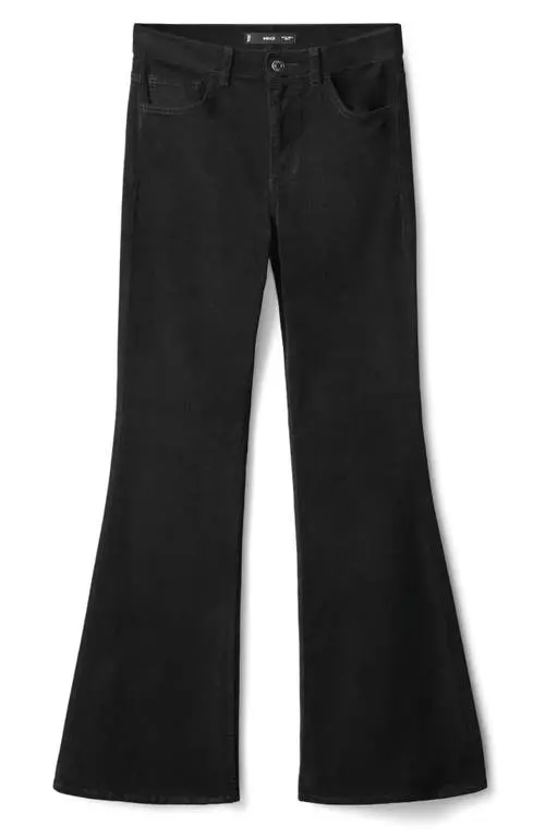 Mango Flare Velvet Jeans - Black