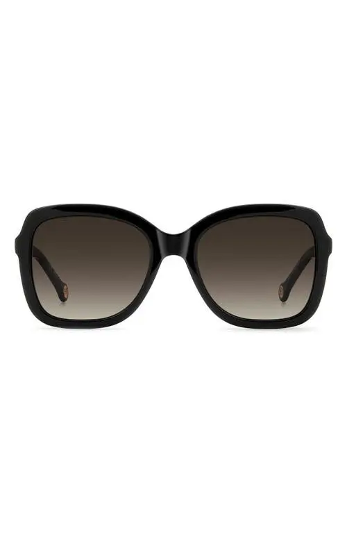 Carolina Herrera 56mm Gradient Square Sunglasses - Black Beige/brown