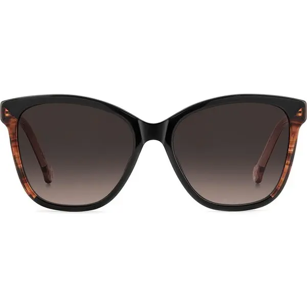 Carolina Herrera 56mm Butterfly Sunglasses - Black Pink/brown