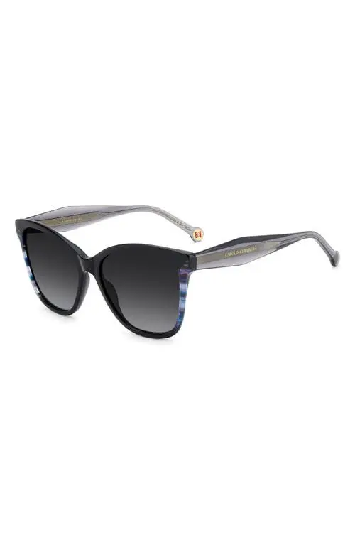 Carolina Herrera 56mm Butterfly Sunglasses - Black/dark Grey