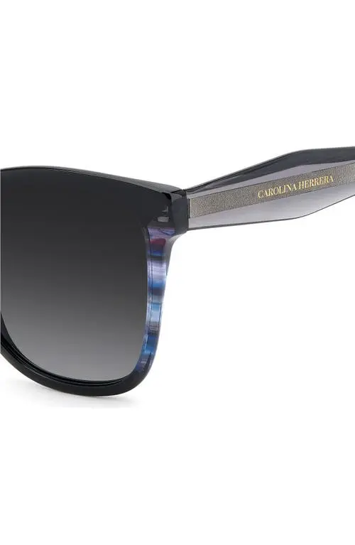 Carolina Herrera 56mm Butterfly Sunglasses - Black/dark Grey